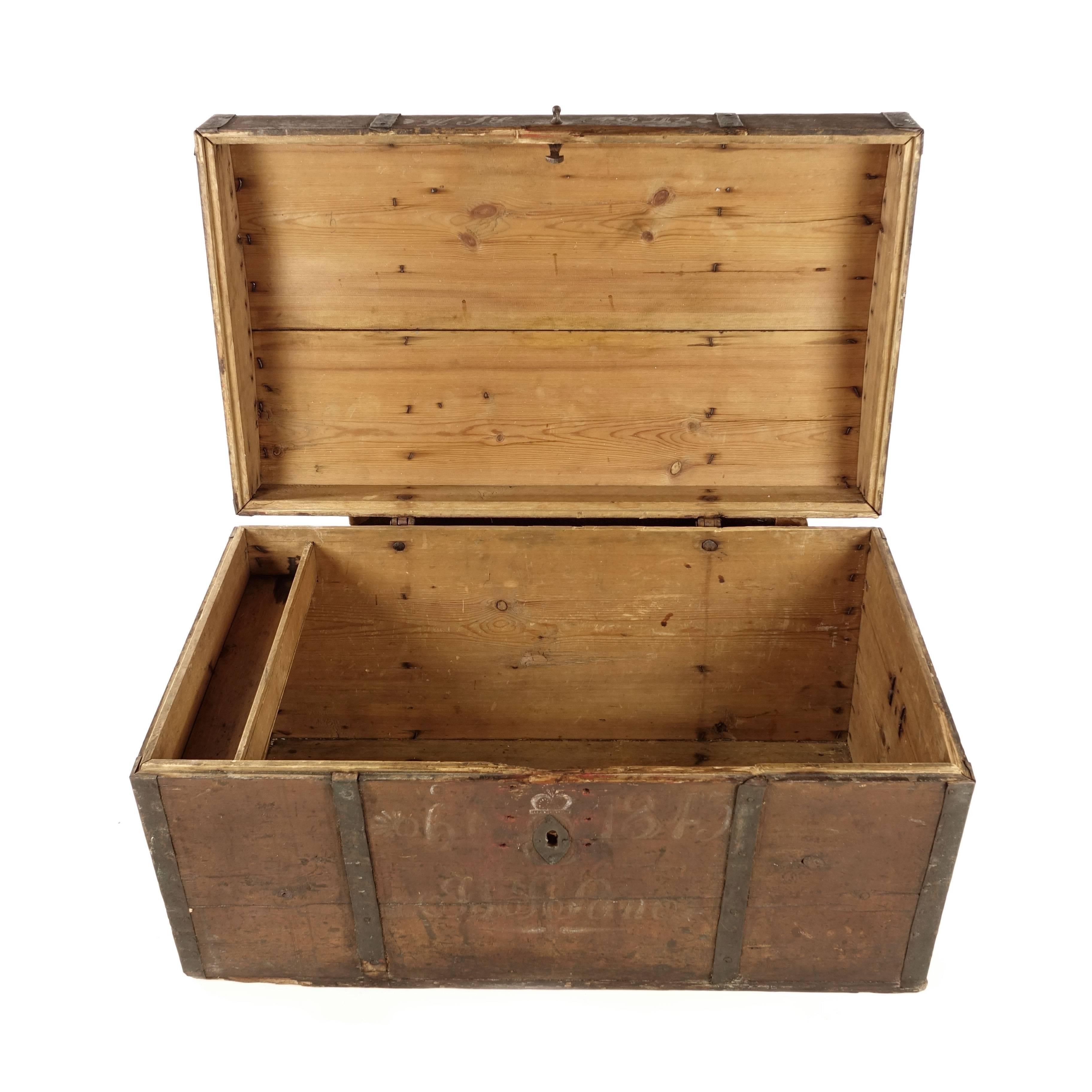 Antique Swedish "Bridal Chest" from 1843 in Pine For Sale at 1stDibs ...
