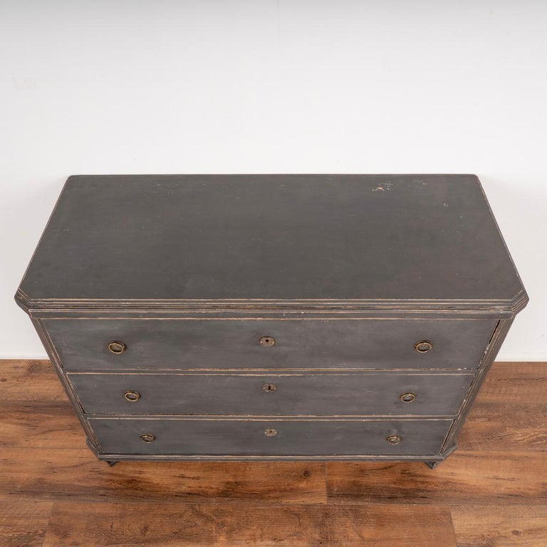 Antique Swedish Chest of Drawers Painted Black, circa 1820-40 at 1stDibs