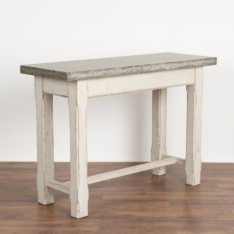 Antique Swedish Country Stone Top Console Table Small Buffet Server ...