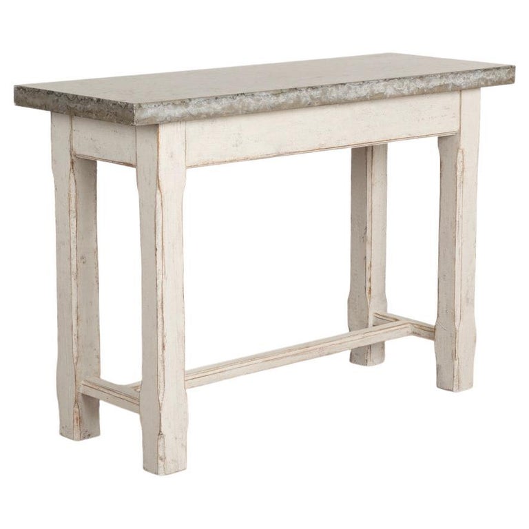 Antique Swedish Country Stone Top Console Table Small Buffet Server ...