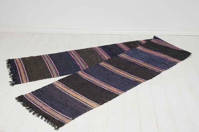 Antique Swedish Folk Art Hand-Woven Rug For Sale at 1stDibs