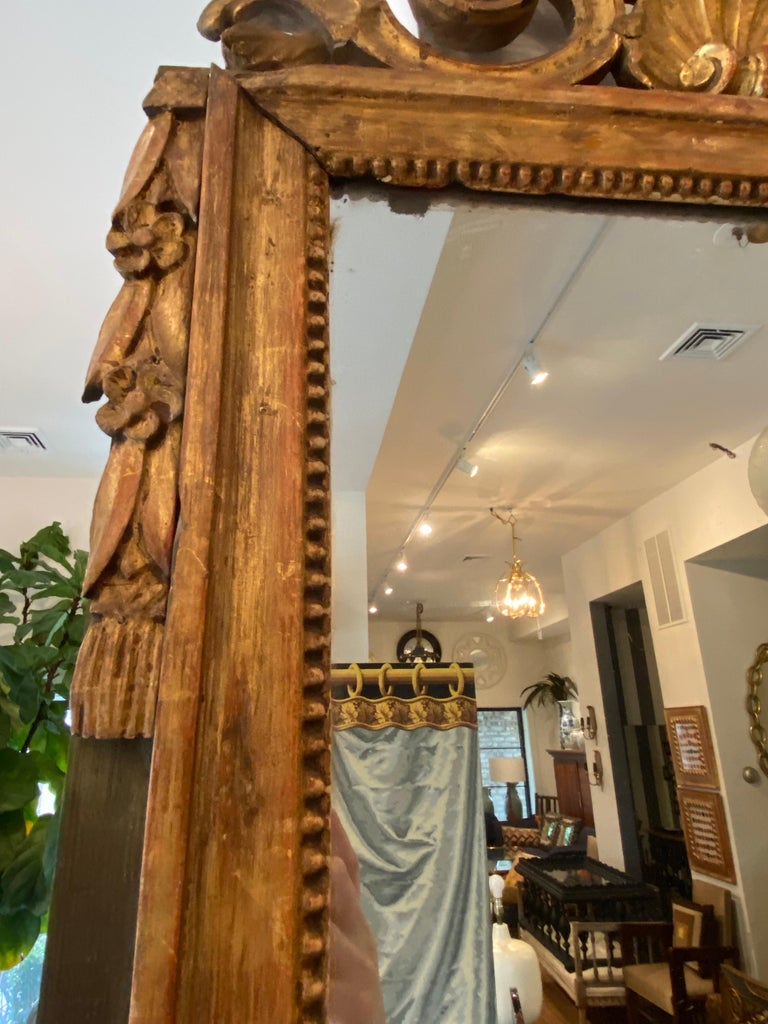 Antique Swedish Gilt and Carved Mirror For Sale at 1stDibs