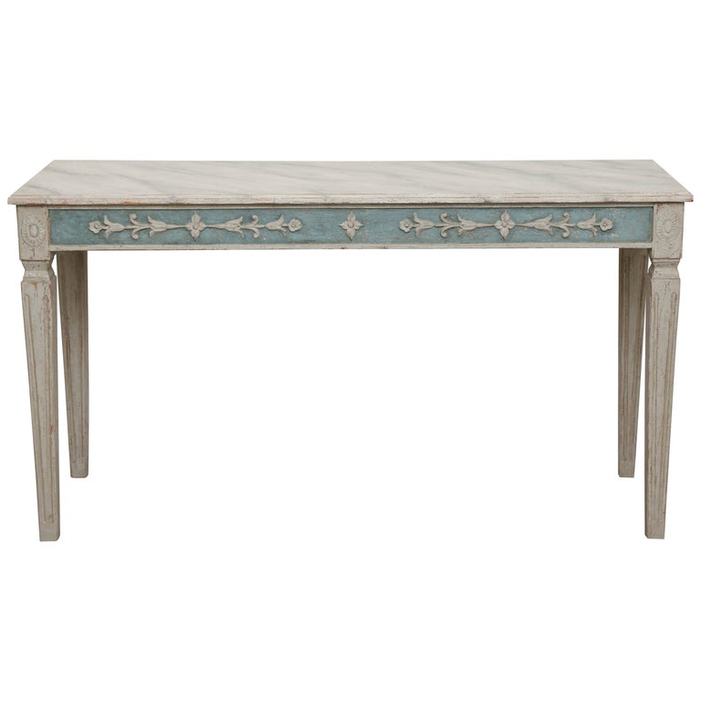 Antique Swedish Gustavian Style Painted Console Table, Late 19th ...
