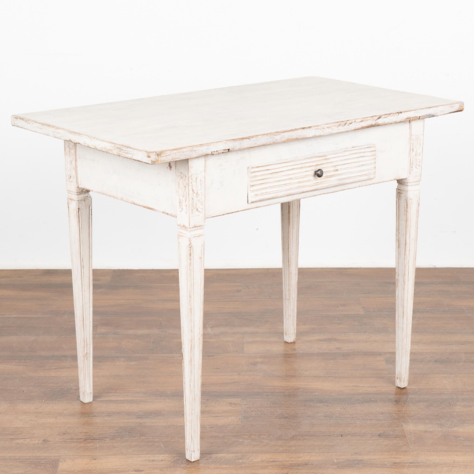 Antique Swedish Gustavian White Painted Side Table With Drawer, circa ...