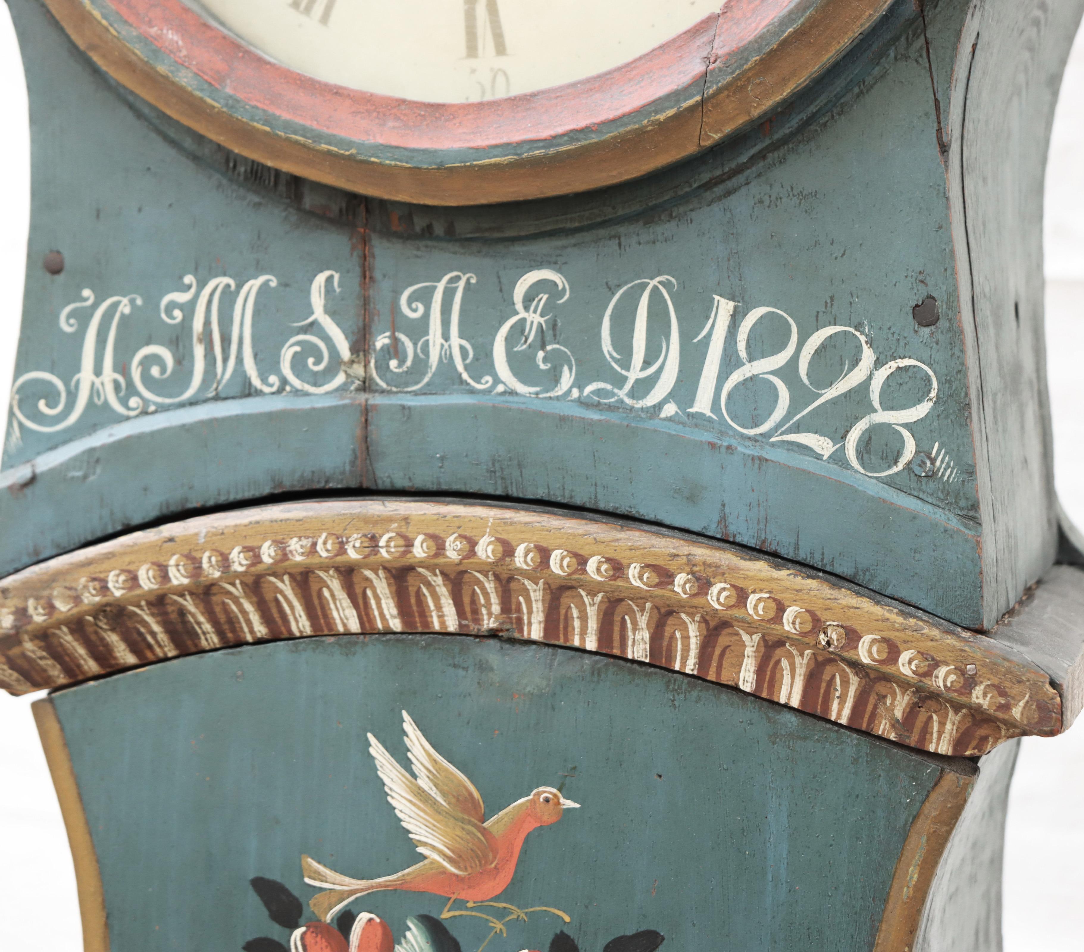 Antique Swedish Mora Clock dated 1828 For Sale at 1stDibs