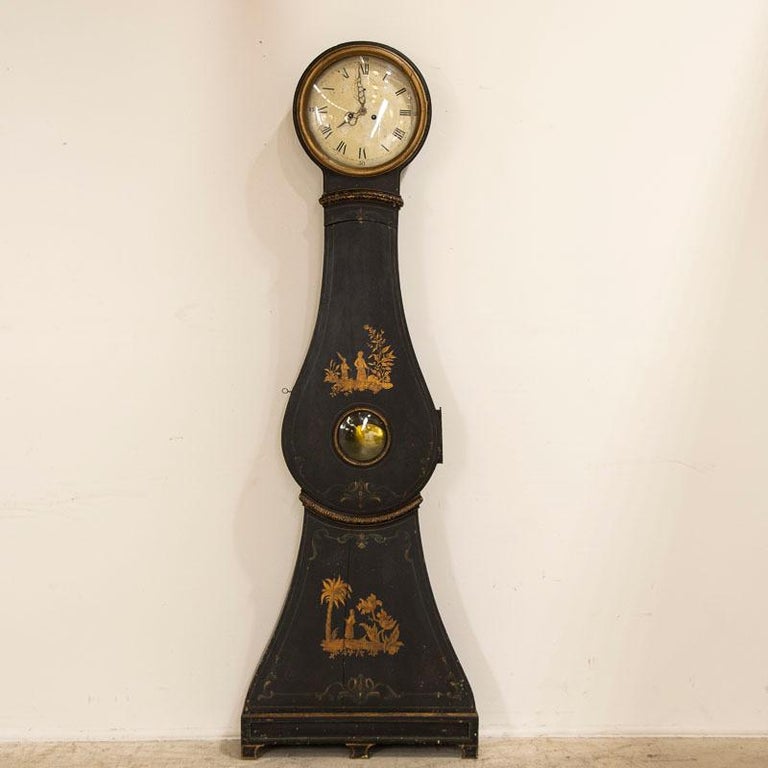 Antique Swedish Mora Clock with Original Black Paint, circa 1800-1840 ...
