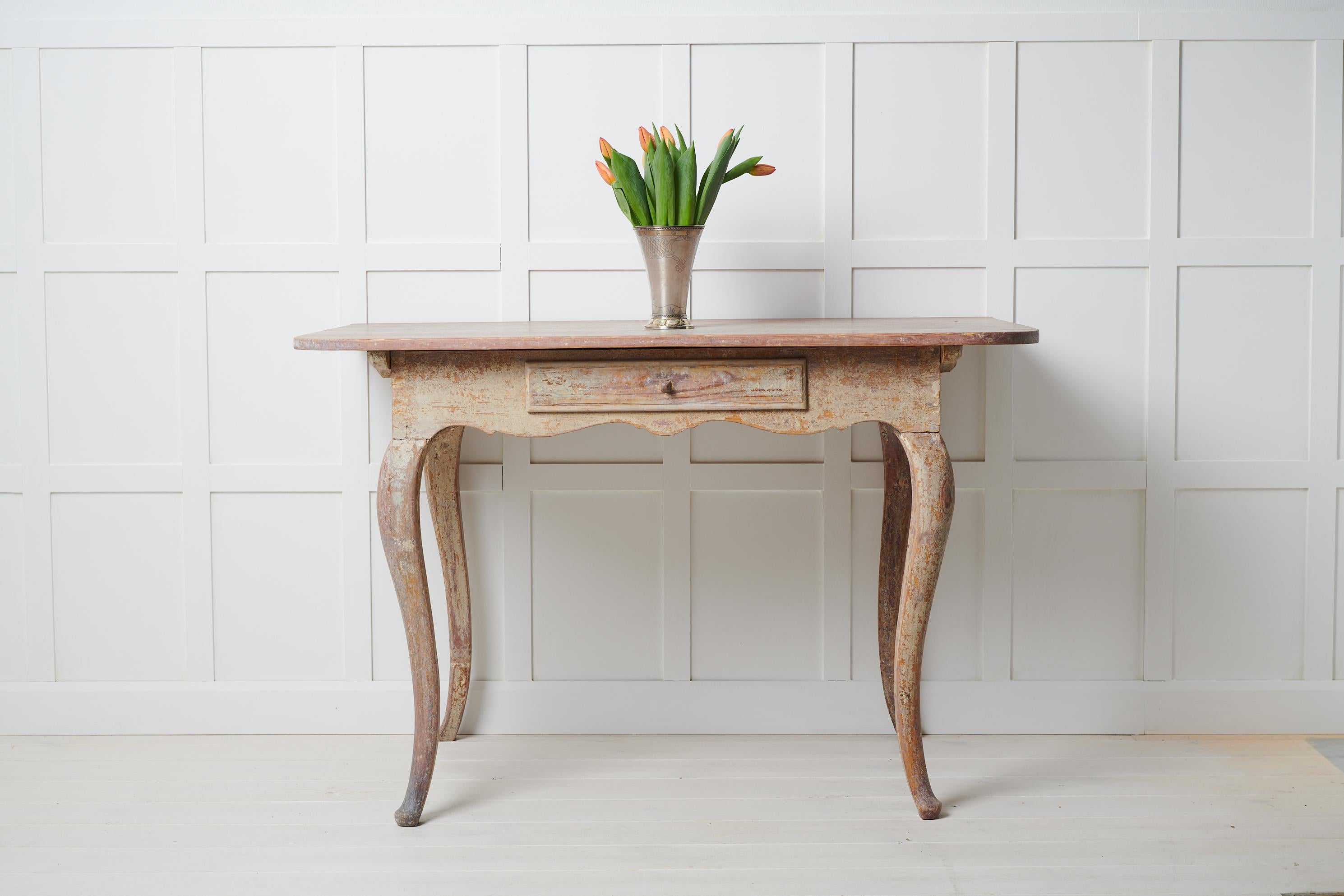 Antique Swedish Pine Country Rococo Desk at 1stDibs