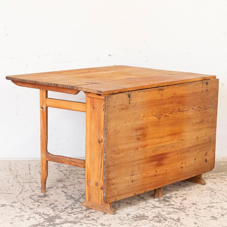 Antique Swedish Pine Gate Leg Drop-Leaf Table at 1stDibs