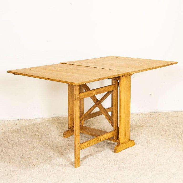 Antique Swedish Pine Gate Leg Drop Leaf Table For Sale at 1stDibs