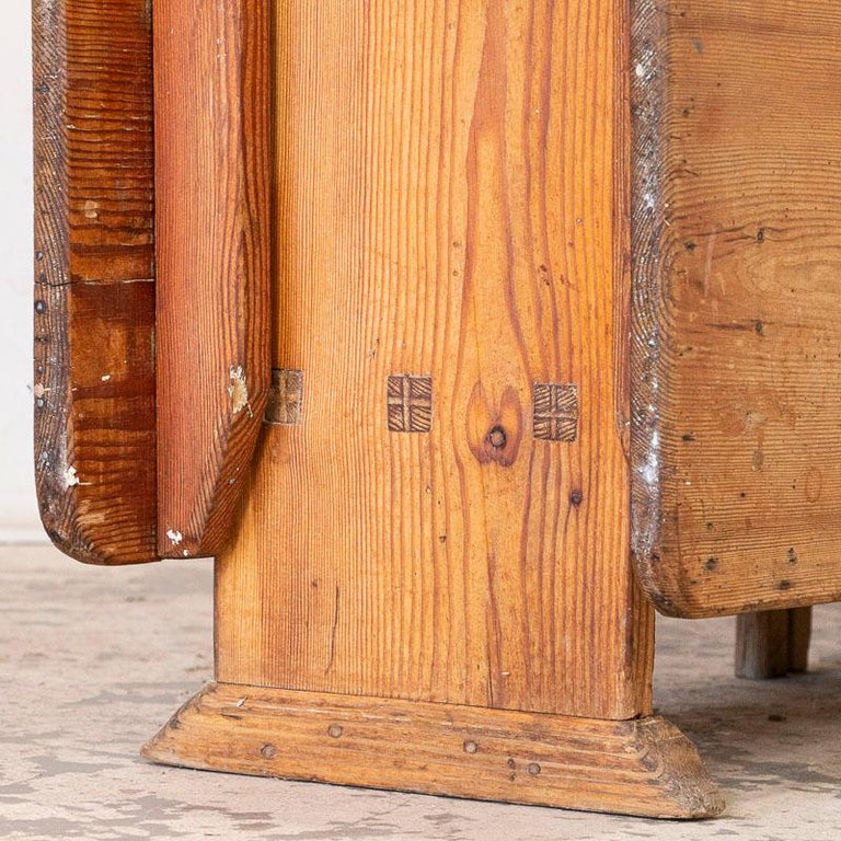 Antique Swedish Pine Gate Leg Drop-Leaf Table at 1stDibs
