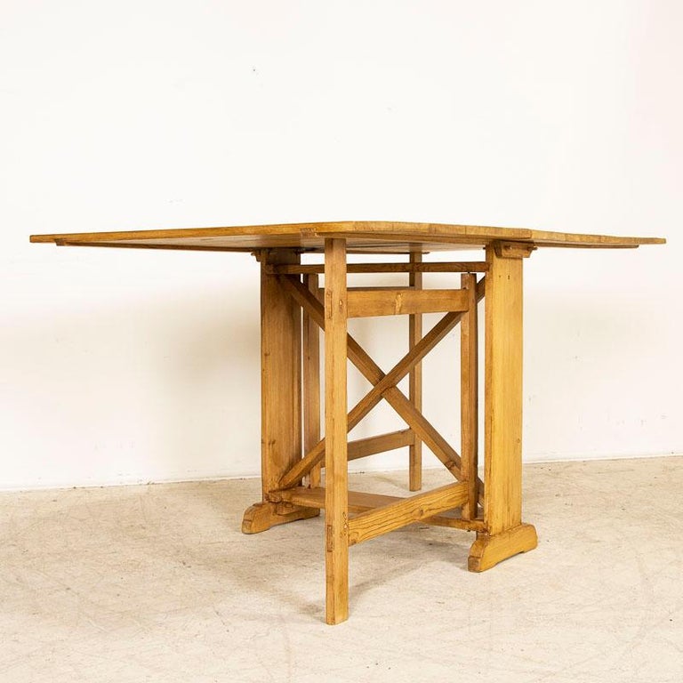 Antique Swedish Pine Gate Leg Drop Leaf Table For Sale at 1stDibs