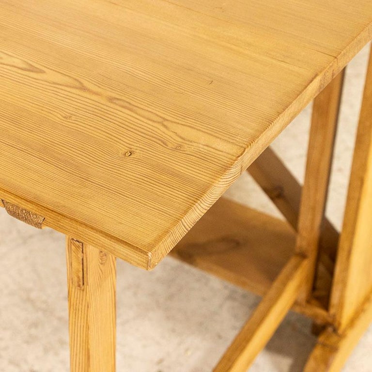 Antique Swedish Pine Gate Leg Drop Leaf Table For Sale at 1stDibs