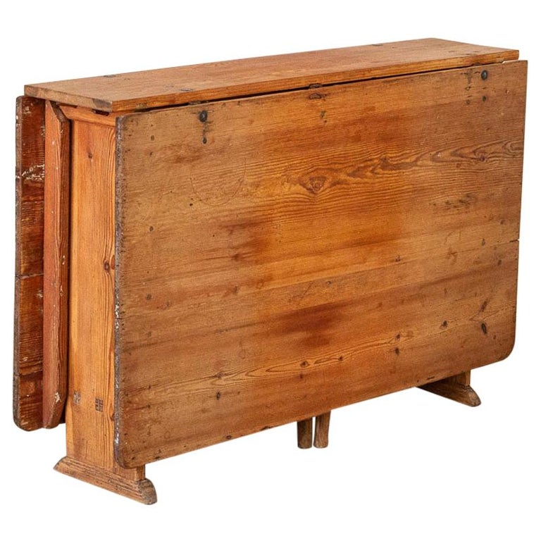 Antique Swedish Pine Gate Leg Drop-Leaf Table at 1stDibs