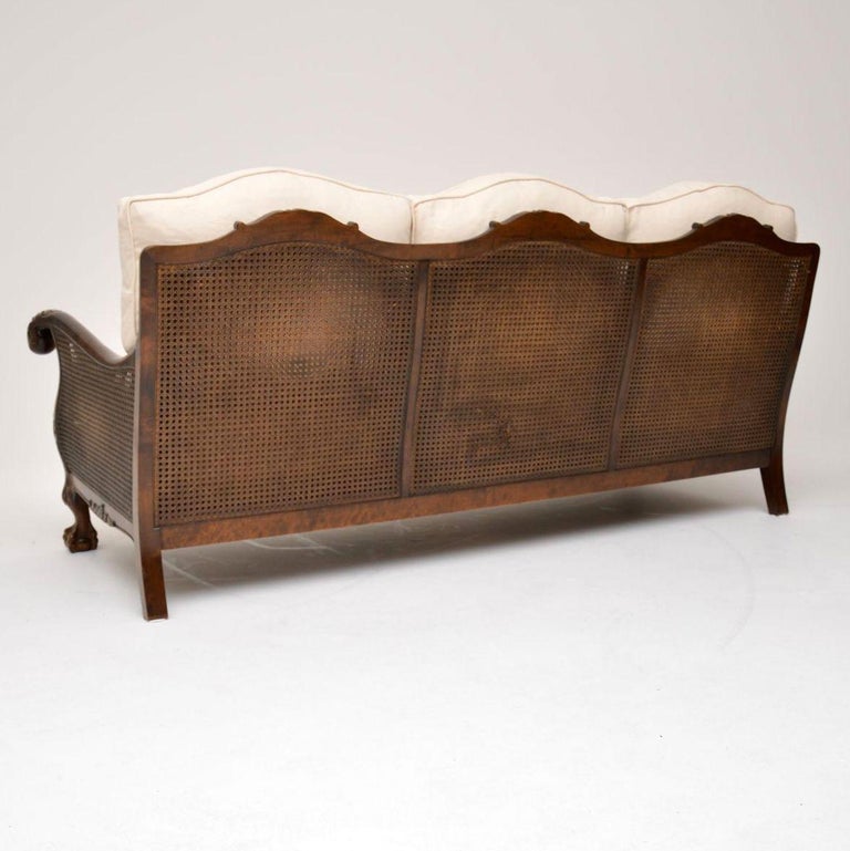 Antique Swedish Satin Birch Bergere Sofa at 1stDibs