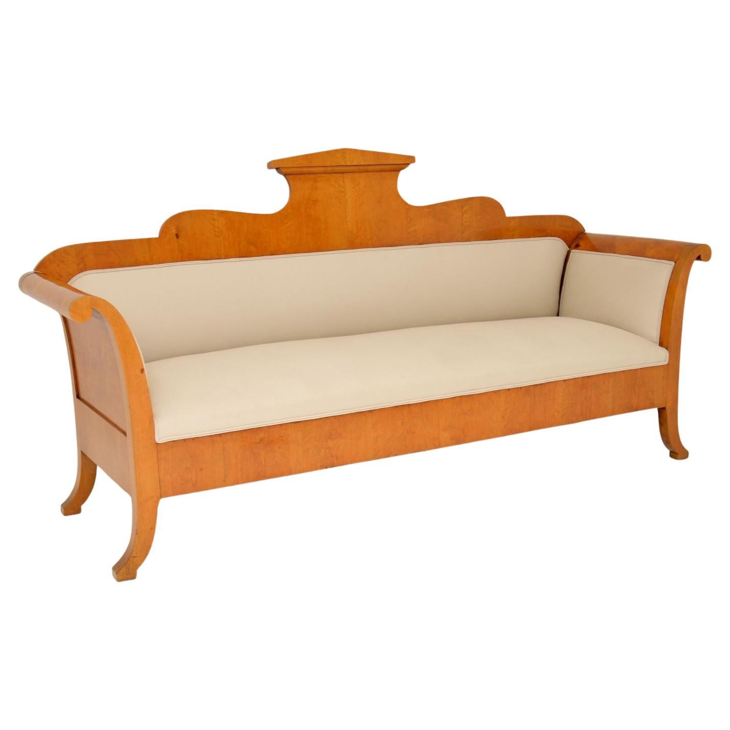 Decorative and Architectural Biedermeier Sofa in Birch For Sale at 1stDibs