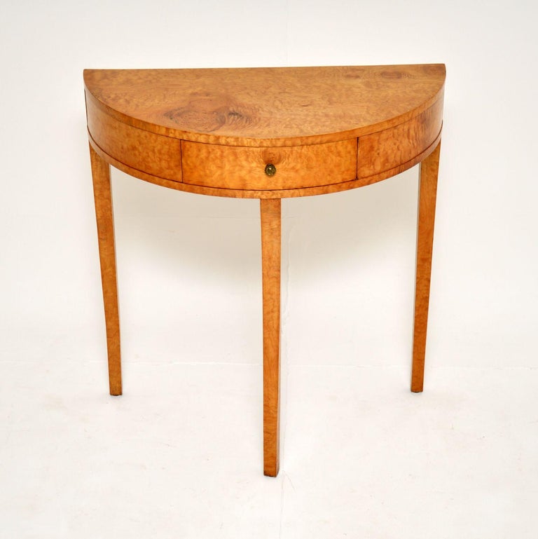 Antique Swedish Satin Birch Console Table at 1stDibs