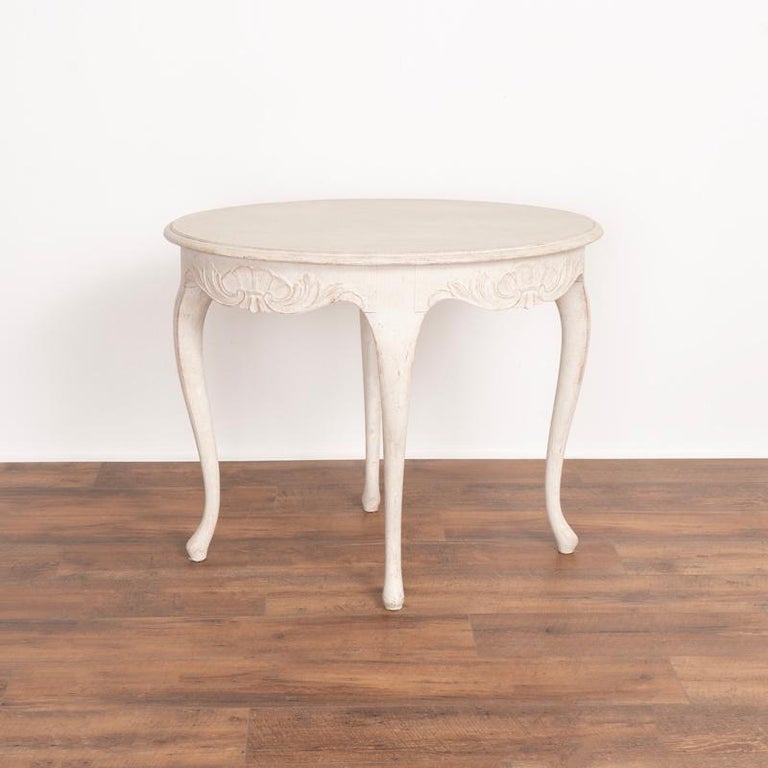 Antique Swedish White Painted Oval Tea Table Side Table from Sweden For ...
