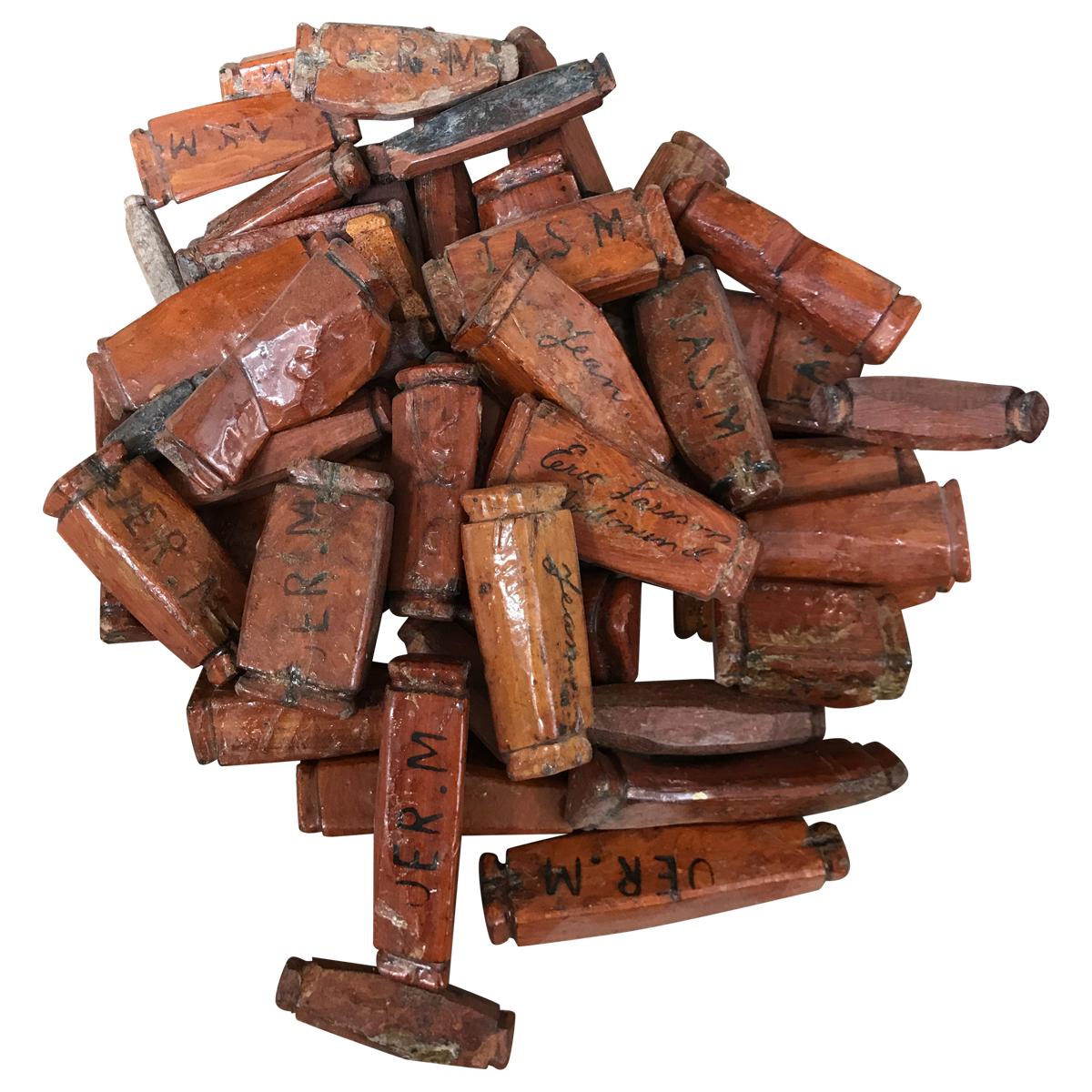 Antique Swedish Wood Fishing Net Float Identification Tags For Sale at ...