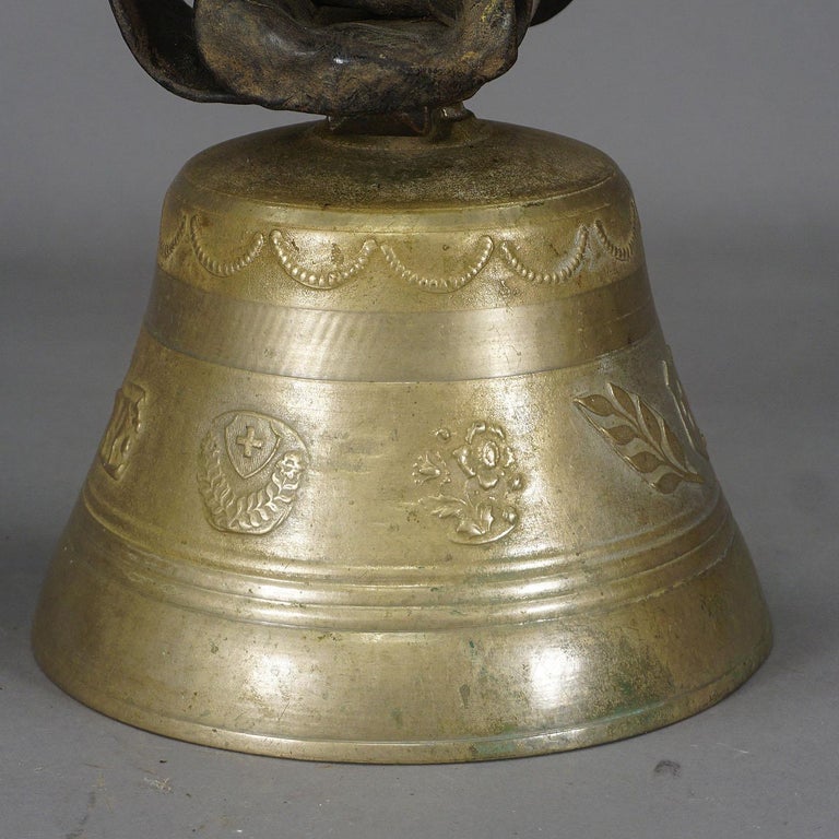 Antique Swiss Alpine Cow Bell with Leather Strap, Ca. 1900 at 1stDibs