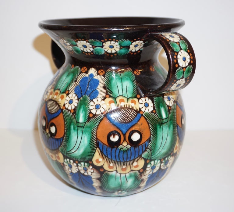 Antique Swiss Arts and Crafts Brown Green Blue Thoune Majolica Two ...