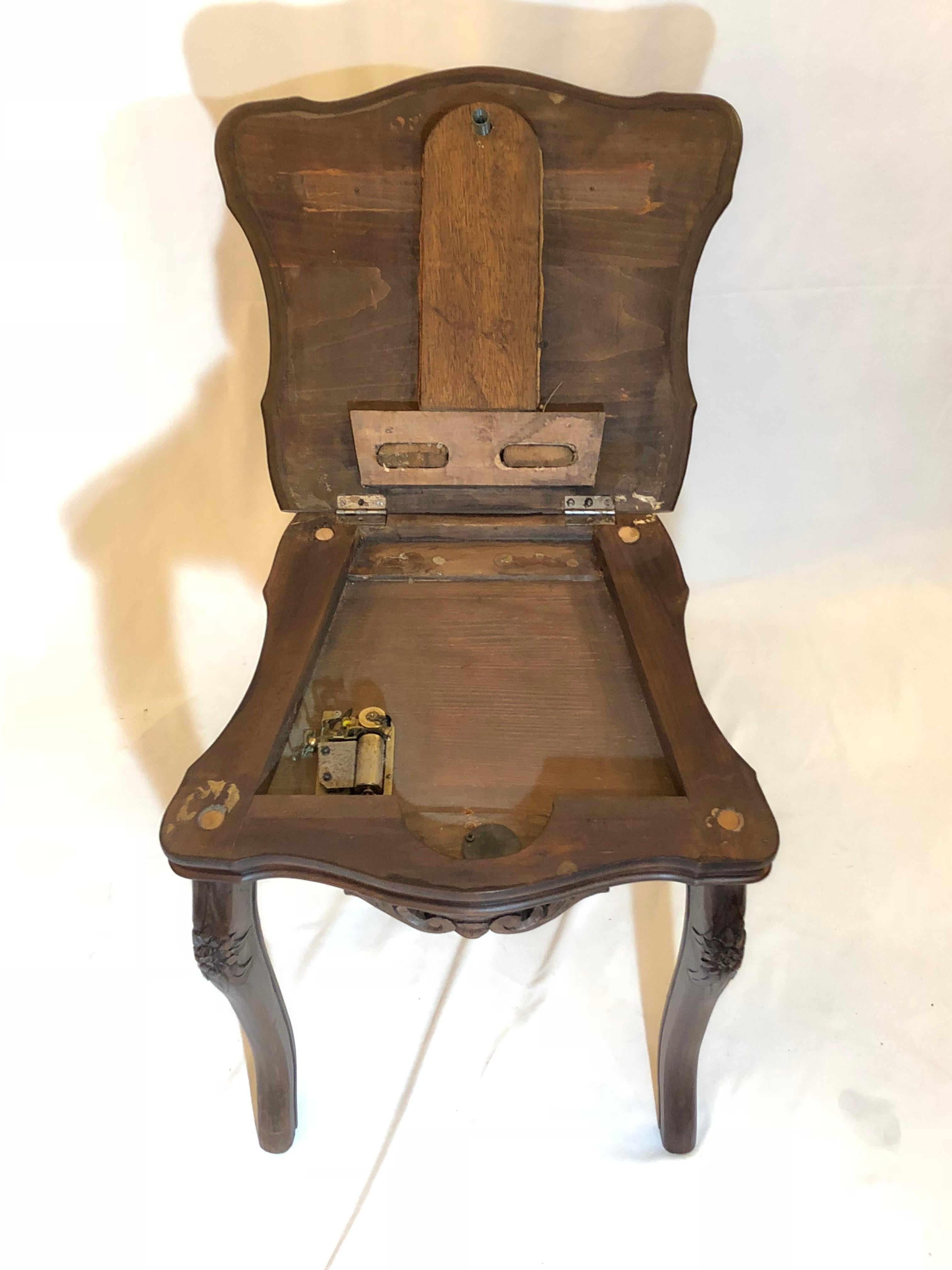 Antique Swiss Caved Music Chair, circa 1880-1890 at 1stDibs | antique ...
