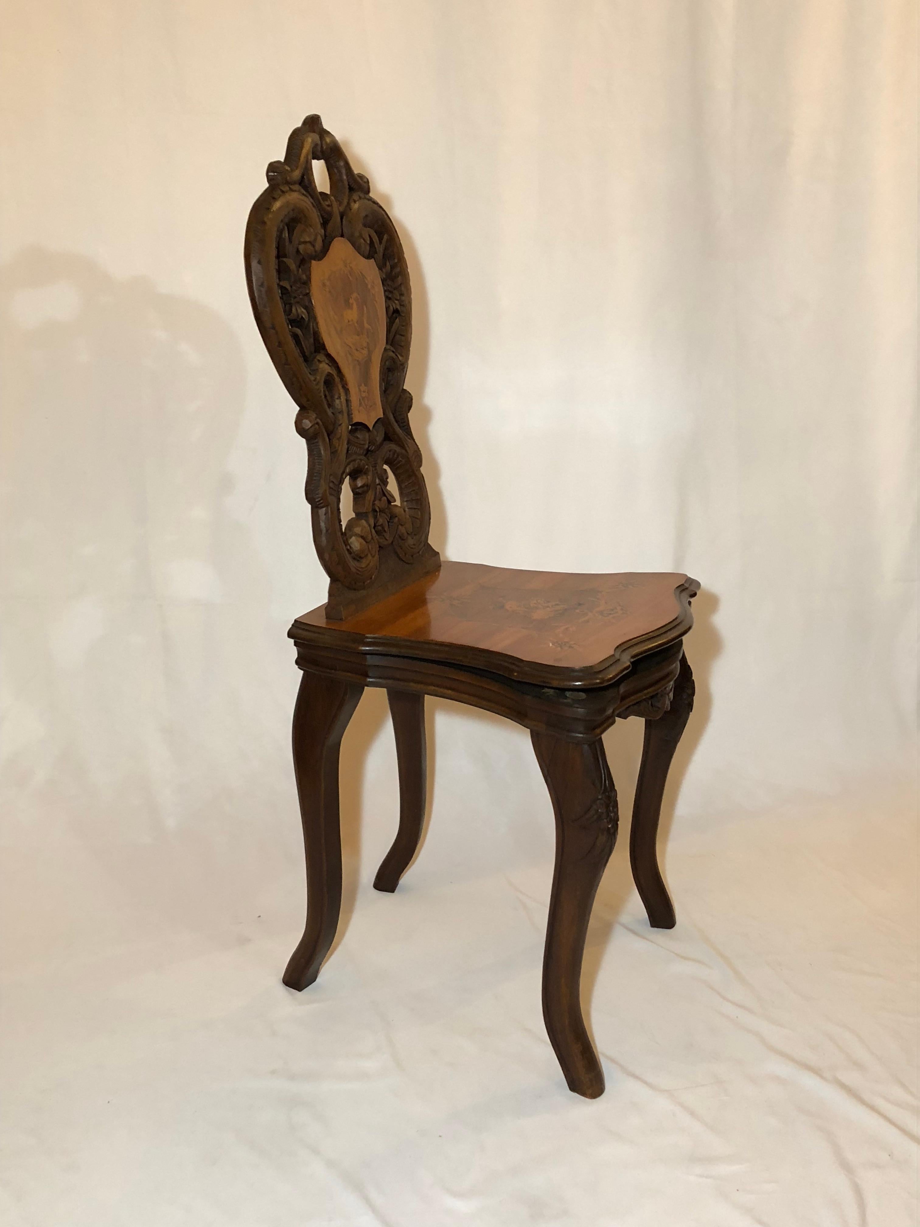 Antique Swiss Caved Music Chair, circa 1880-1890 at 1stDibs | antique ...