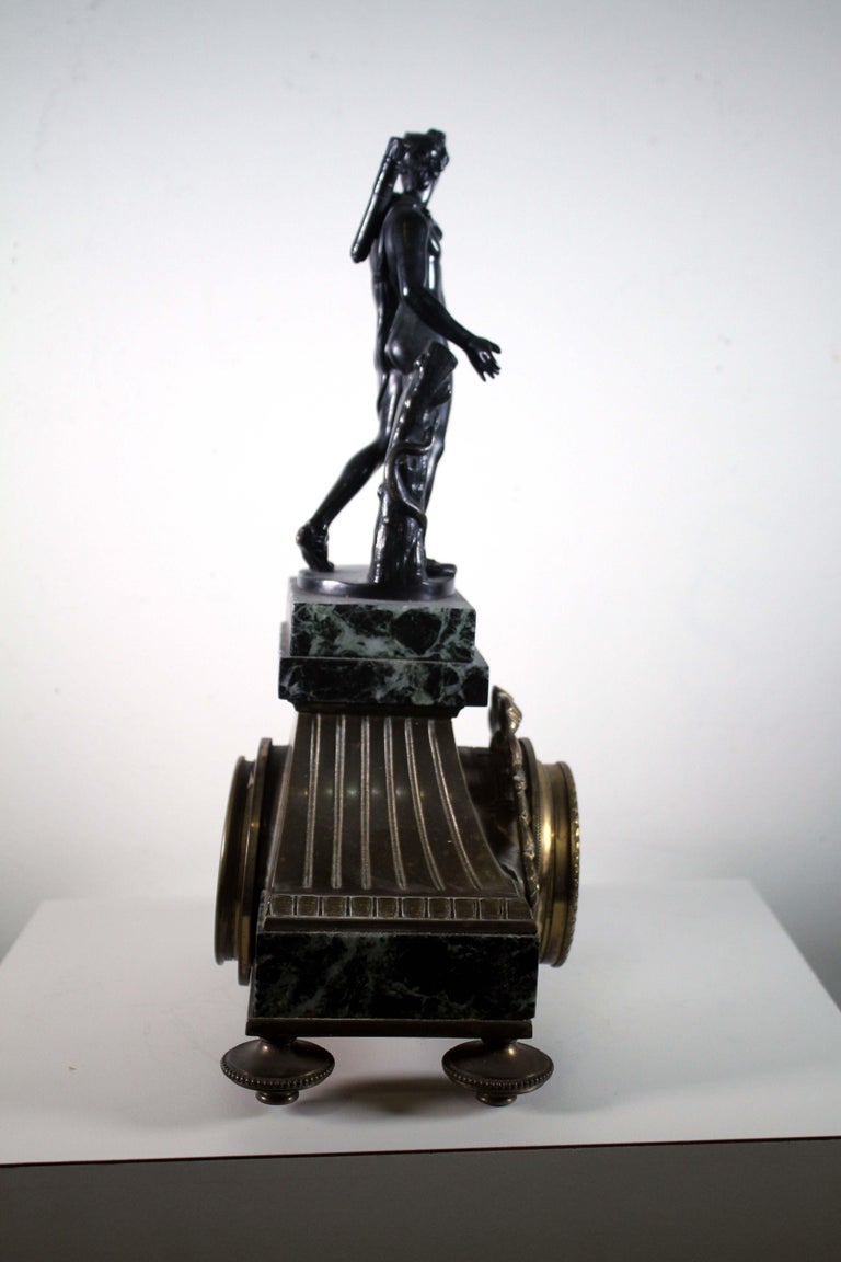 Antique Swiss Lenzkirich Clock Iron Bronze Apollo Figurine Depose 1388 ...