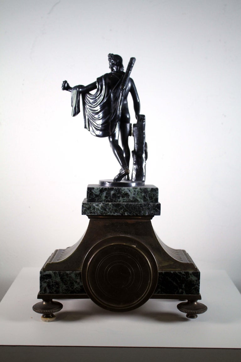 Antique Swiss Lenzkirich Clock Iron Bronze Apollo Figurine Depose 1388 ...