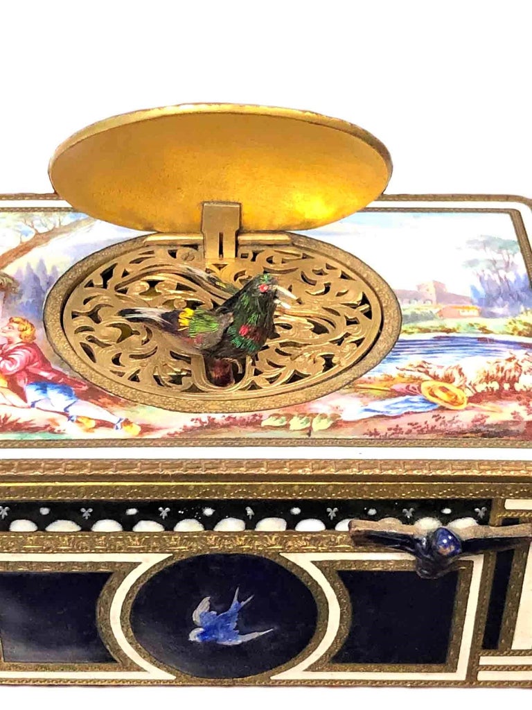 Antique Swiss Mechanical Automaton Bird Box Music Box at 1stDibs