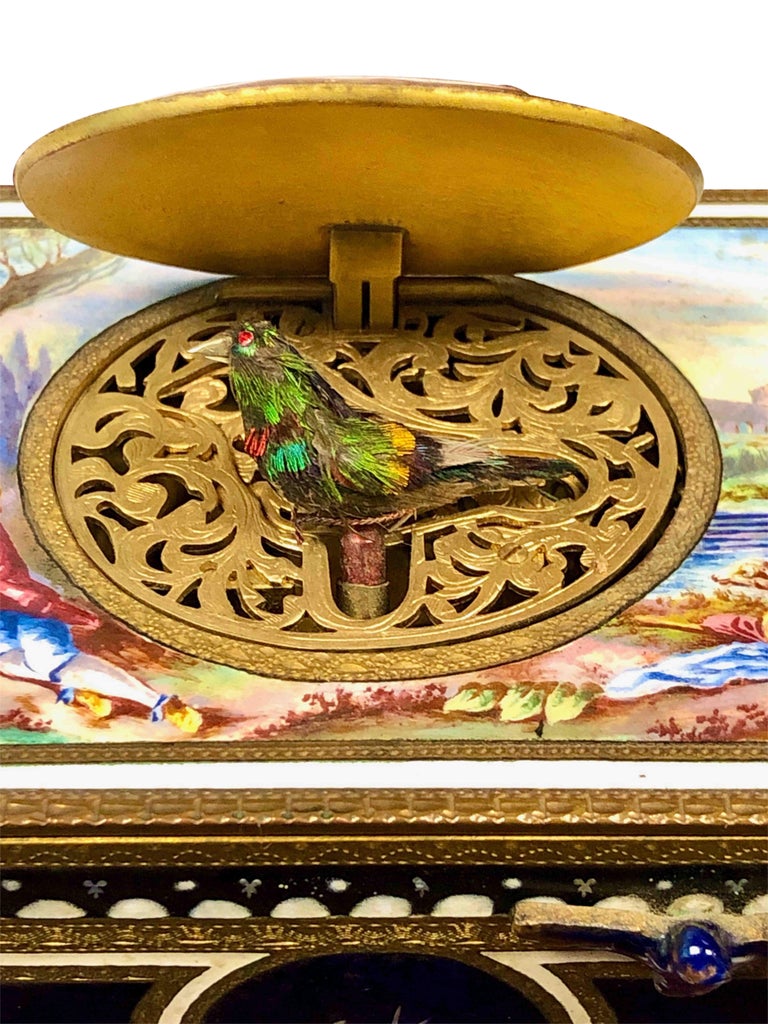 Antique Swiss Mechanical Automaton Bird Box Music Box at 1stDibs