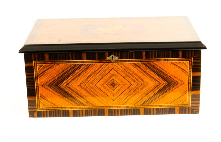 Antique Swiss Music Box Three Bells in Sight 8 Airs 19th Century at 1stDibs