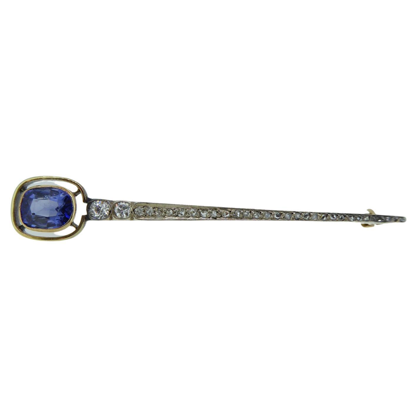 Platinum with Diamonds and a Hint of Synthetic Sapphire Brooche For ...