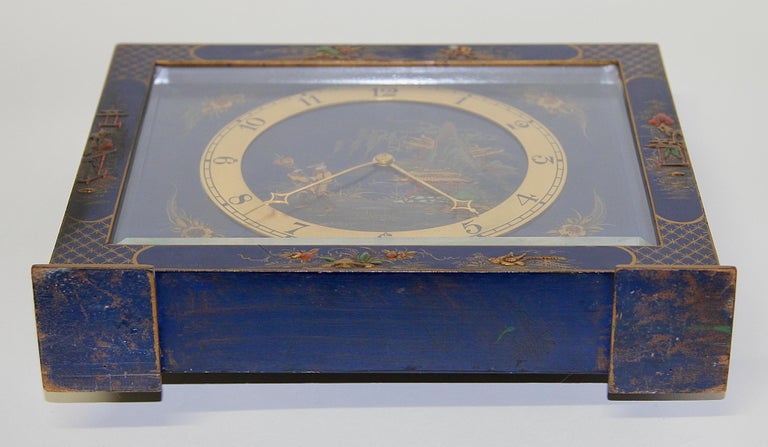 Antique Table Desk Clock, Painted, Chinoiserie, China Art For Sale at ...