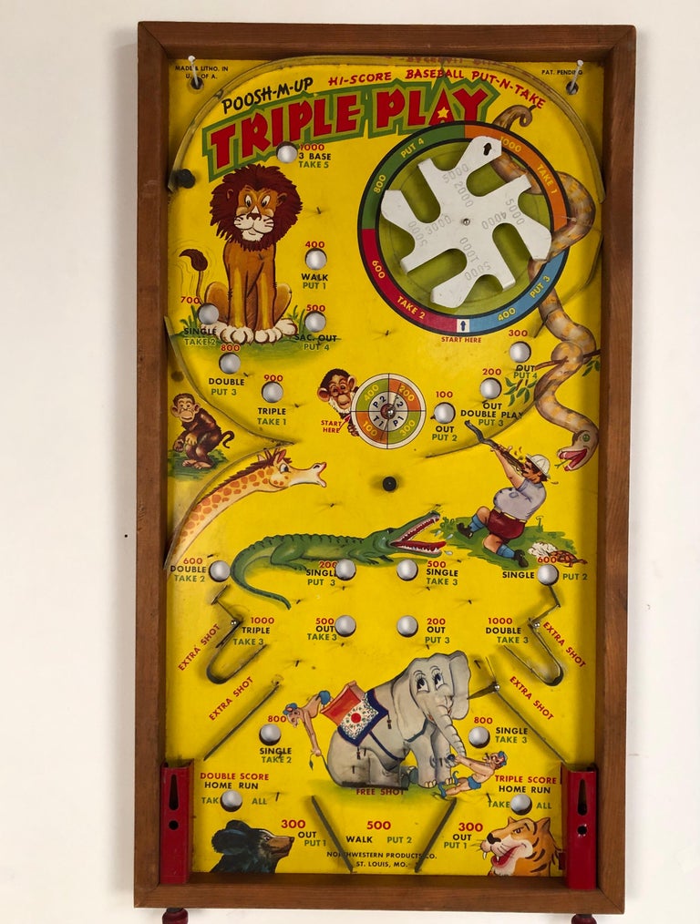 Antique Table Top Pinball Game Board Collection, Set of 6, circa 1920 ...