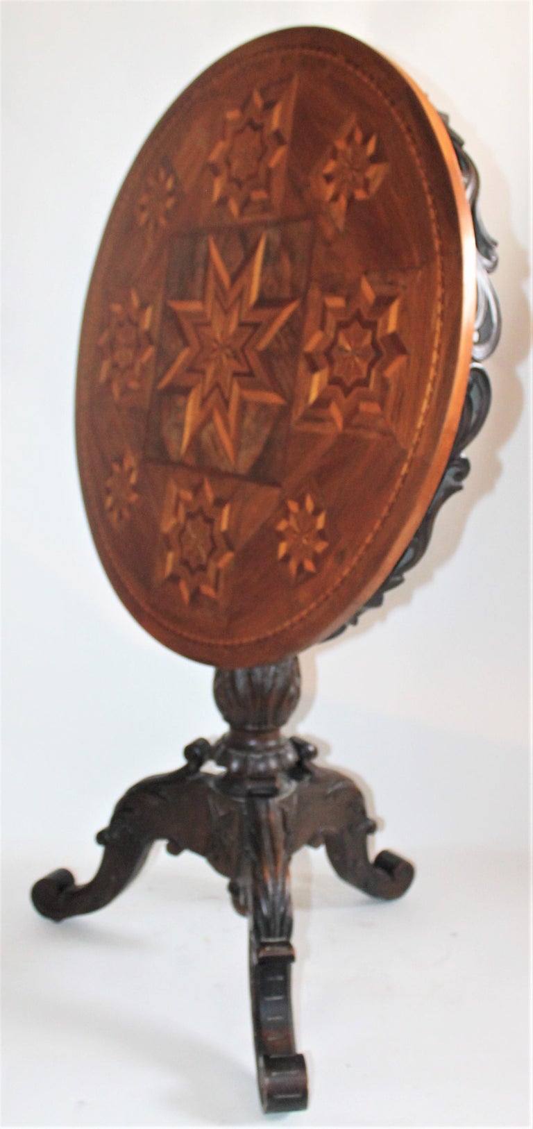 Antique Table with 19th Century Marque Inlaid Stars Top at 1stDibs ...