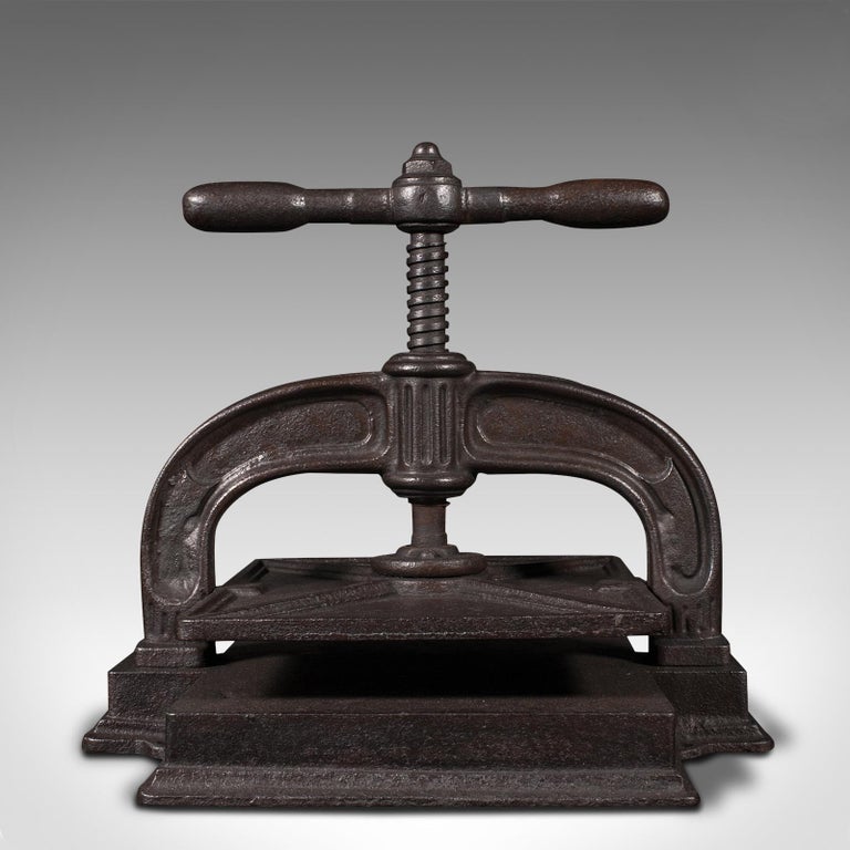 Antique Tabletop Press, English, Cast Iron, Rotary, Flower Pressing ...