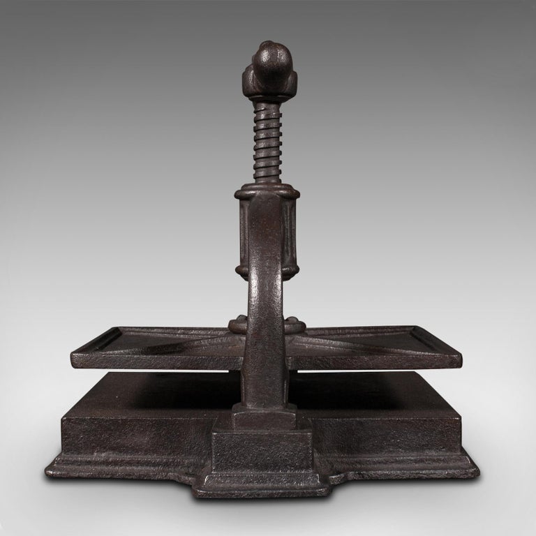 Antique Tabletop Press, English, Cast Iron, Rotary, Flower Pressing ...