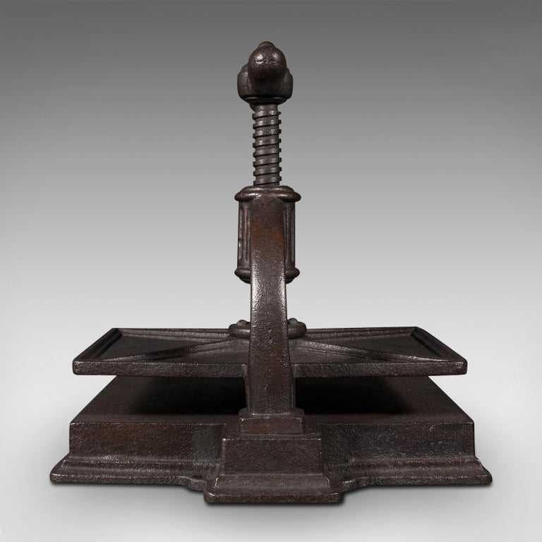 Antique Tabletop Press, English, Cast Iron, Rotary, Flower Pressing ...