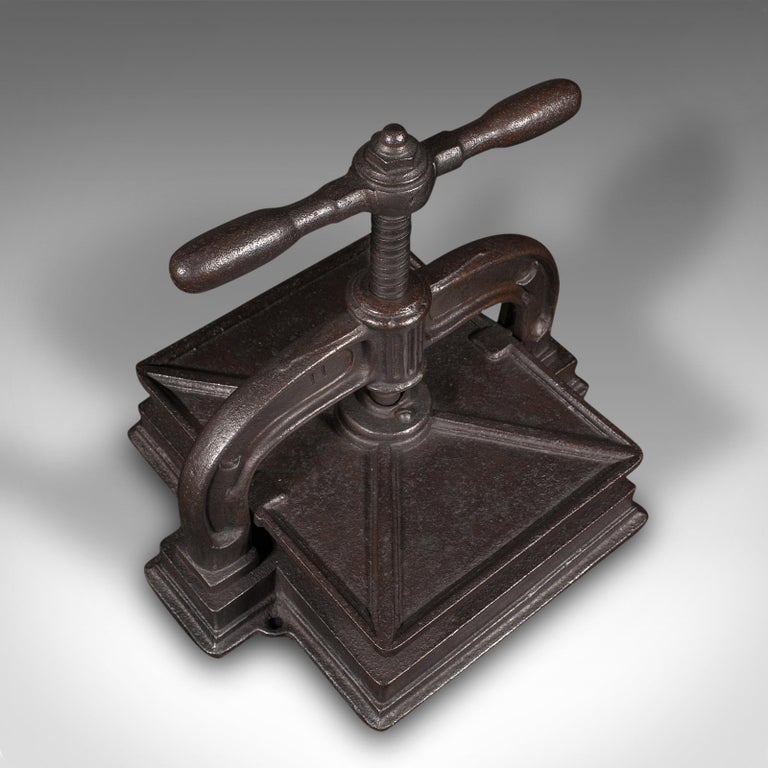 Antique Tabletop Press, English, Cast Iron, Rotary, Flower Pressing ...