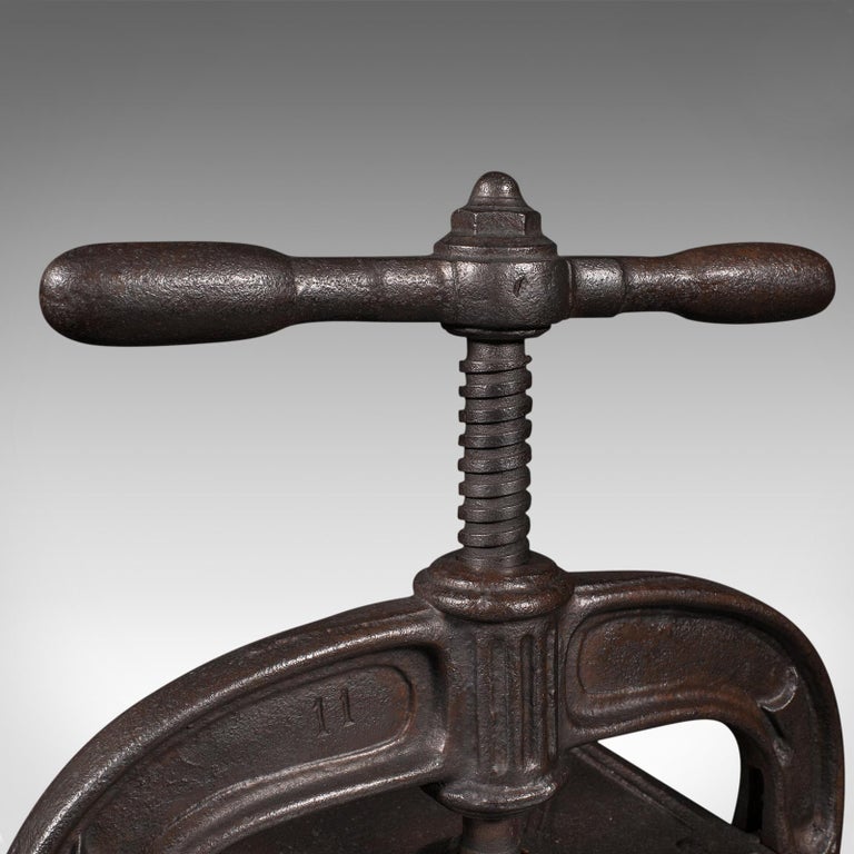 Antique Tabletop Press, English, Cast Iron, Rotary, Flower Pressing ...