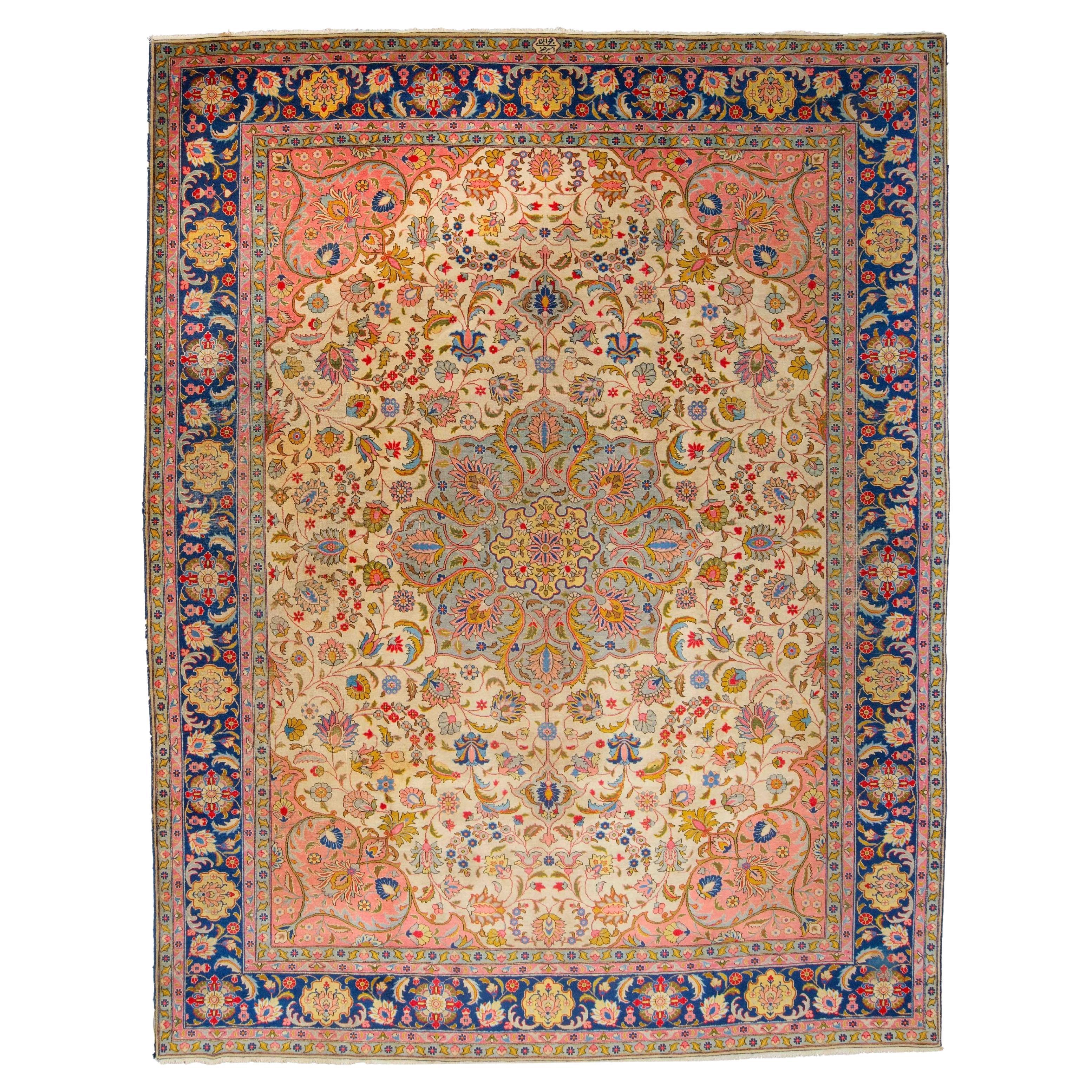 Antique Tabriz Rug - Late of 19th Century Azerbaijan Tebriz Rug ...