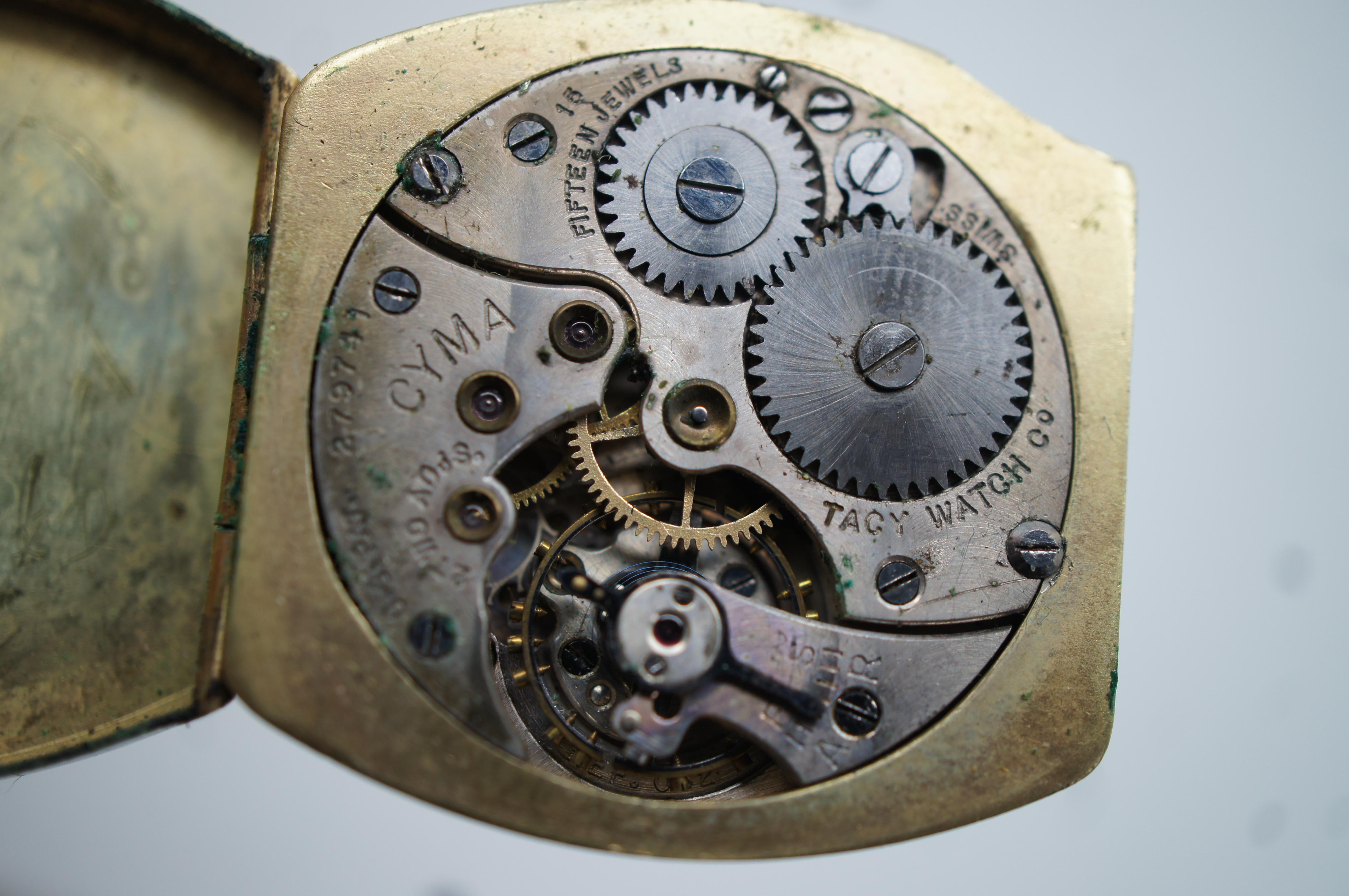 Antique Tacy Watch Co. Cyma 15 Jewel Wrist Watch Timepiece for Parts ...