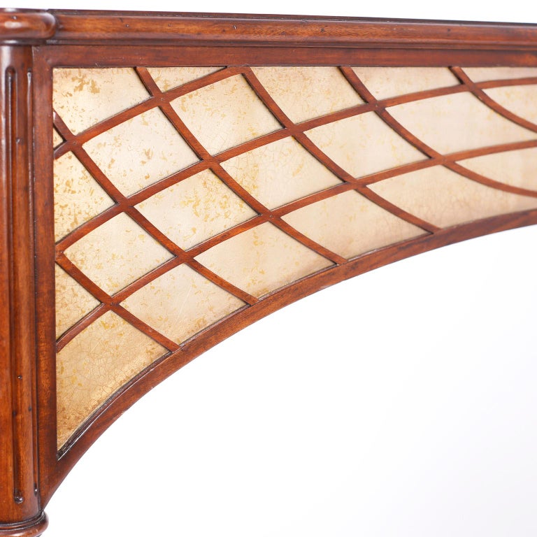 Antique Tall British Colonial Console Table with Mirrored Skirt For ...