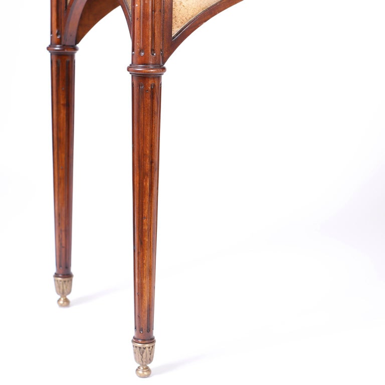 Antique Tall British Colonial Console Table with Mirrored Skirt For ...