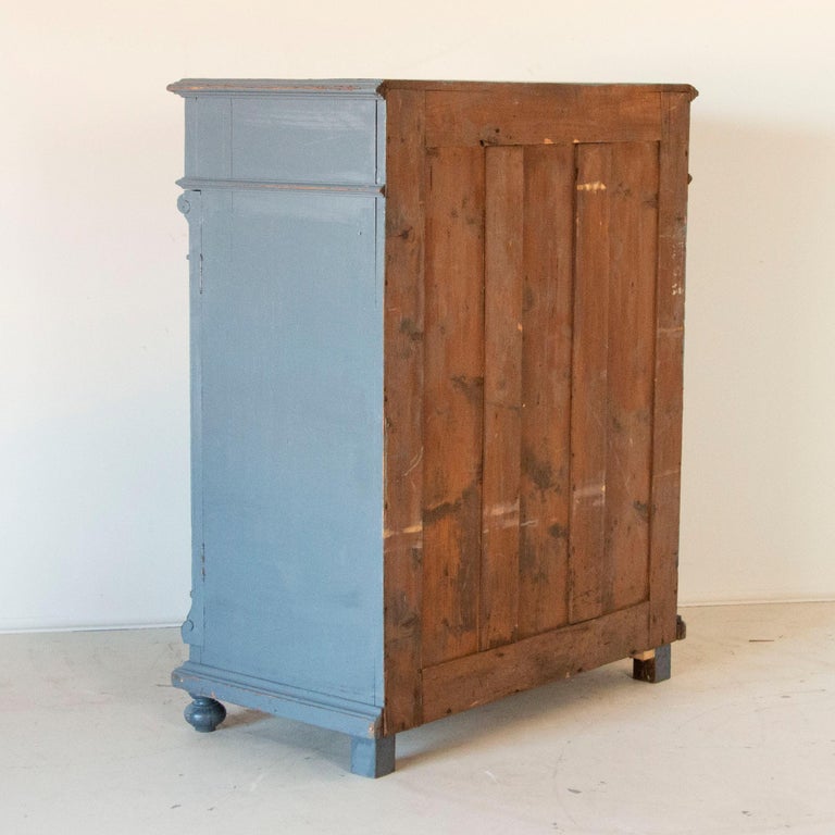 Antique Tall Original Blue Painted Sideboard from Sweden at 1stDibs