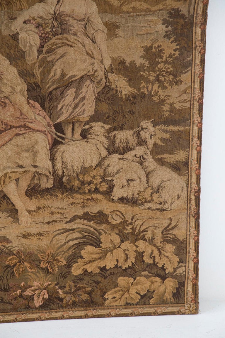Antique Tapestry of Daily Upper Middle Class Love Scene For Sale at 1stDibs