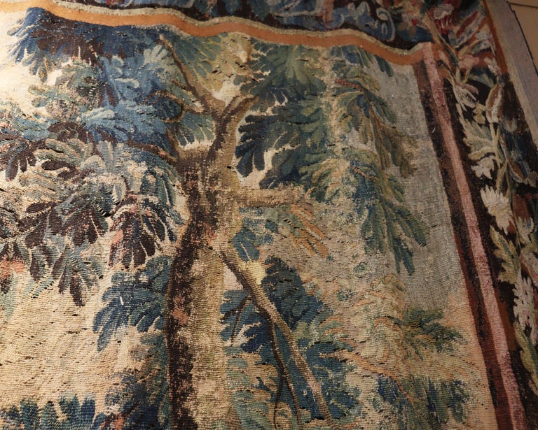 Antique Tapestry with Forest Landscape For Sale at 1stDibs