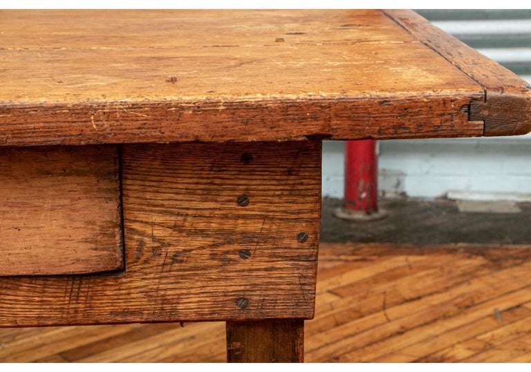 Antique Tavern/ Work Table With Breadboard Top For Sale at 1stDibs