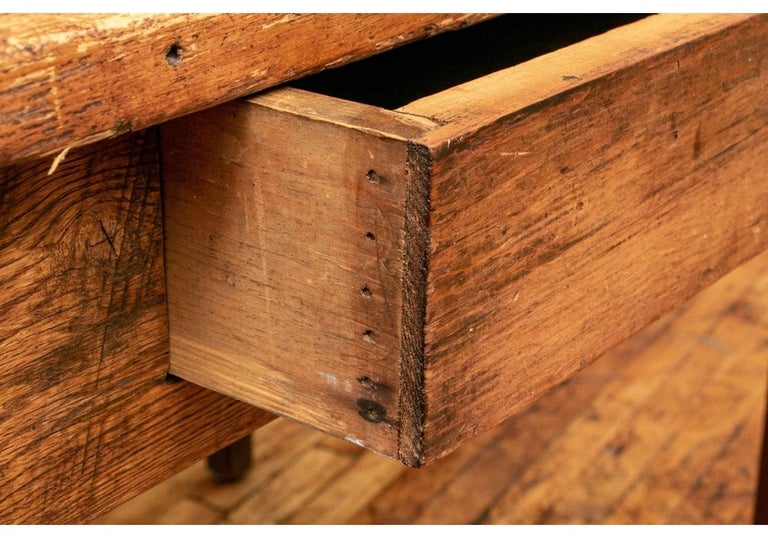 Antique Tavern/ Work Table With Breadboard Top For Sale at 1stDibs