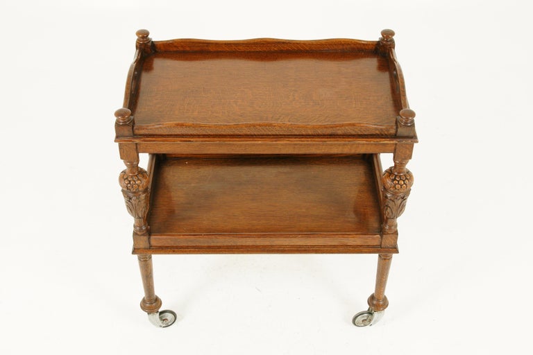 Antique Tea Trolley, Antique Tiger Oak Drinks Cart, Scotland 1930 ...